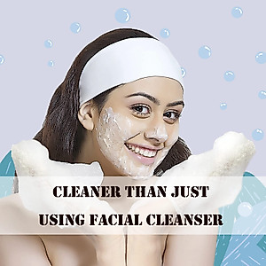 MIG4U Mini 3 PCS Exfoliating Facial Scrubber Mitt, Face Cleanser Wash Mittens Exfoliator for Men & Women Dead Dry Skin SPA, Blackhead Cleansing Gloves