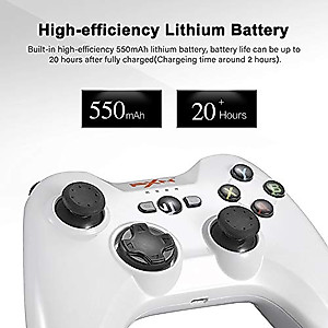 PXN Mfi Game Controller for Iphone Speedy(6603) IOS Gaming Controllers for Call of Duty Gamepad with Phone Clip for Apple TV, Ipad, IPhone (White)