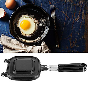 Fry Pan,Double-Sided Multifunction Fry Pan Sandwich Toaster Breakfast Maker Nonstick Baking Pan Sandwich Maker