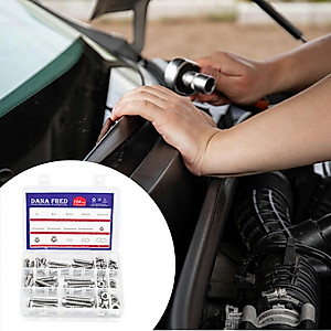 Dana Fred 104PCS 304 Stainless Steel Bolts and Nuts Kit,Hex Bolts and Nuts Assortment Set,1/4-20,5/16-18,3/8-16,15 Sizes Machine Screw Assortment Kit