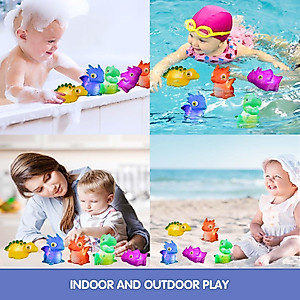 Dinosaur Toy Auto Flashing Dinosaur Model Glowing Figures Bath Toy Playset 5 pcs