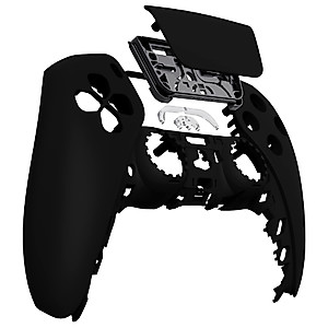 eXtremeRate Black Soft Touch Touchpad Front Top Shell Compatible with ps5 Controller BDM-010 BDM-020 BDM-030 BDM-040, DIY Replacement Shell Custom Touch Pad Cover Compatible with ps5 Controller