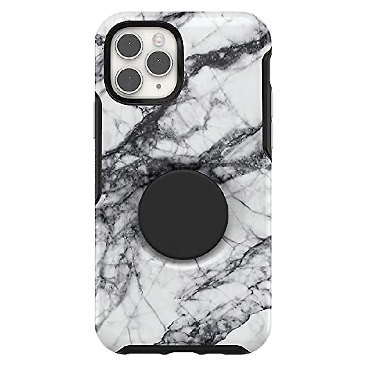 OtterBox + Pop Symmetry Series Case for Apple iPhone 11 Pro Max - White Marble, Black, 77-63776
