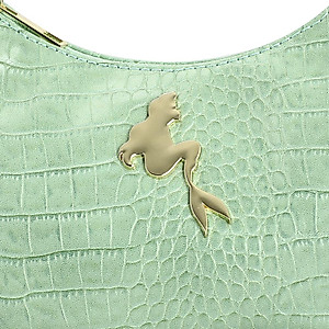 The Little Mermaid Croco Handbag with Ariel Metal Badge