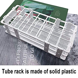 Luckkyme Plastic Test Tube Rack 2 Pack 21 Holes Lab Test Tube Rack Holder for 30mm and Below The Test Tubes, Detachable, 21 Holes