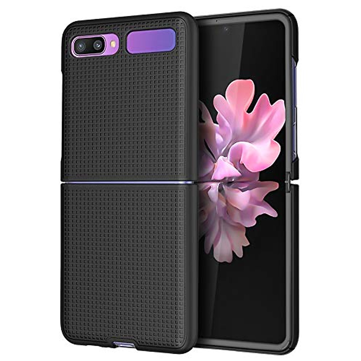 Case with Clip for Galaxy Z Flip, Nakedcellphone [Black] Snap-On Cover with [Rotating/Ratchet] Belt Hip Holster Holder Combo for Samsung Galaxy Z Flip 5G Phone (SM-F700, SM-F707) 2020