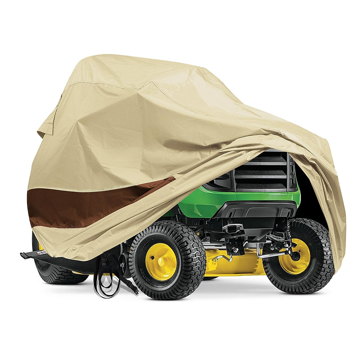 Lawn Mower Covers, 600D Oxford Cloth Riding Lawn Mower Covers Waterproof Outdoor,UV-Proof, Dust-Proof, Rain-Proof And Snow-Proof-All Weather Protection 72"L x 54"W x 47"H(khaki)