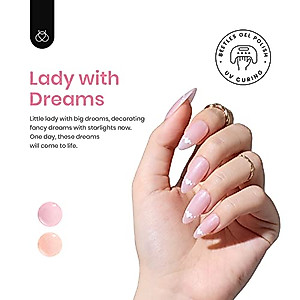 beetles Gel Polish 6 Pcs Jelly Shimmer Giltter Nails Lady with Dreams Collection Transparent Pink Biege Gel Nail Art Soak Off Nail Uv Lamp Needed Diy Neutral Nail Art Manicure