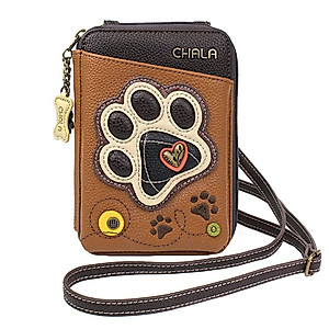 Chala Handbags Paw Print Wallet Crossbody Handbag - Convertable Strap, Dog Mom, Dog Lover