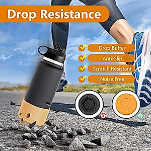 WUQID Protective Bling Silicone Boot Sleeve for 12oz-40oz Sport Flask & Stanley Water Bottles Tumbler Anti-Slip Bottom Sleeve Cover for All Water Bottles Bottom Width of 2.83&3.56in