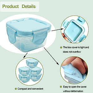 Wensdr 2oz Reusable Plastic Salad Dressing Container to go Set of 4,Small Sauce Cups with Sealing Lids Leak-proof Food Container for Lunch Box