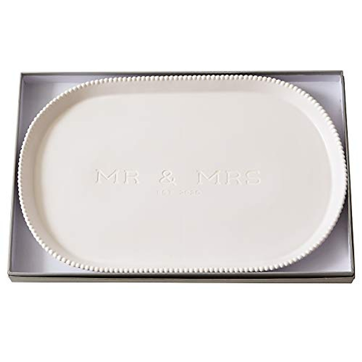 Mud Pie MR MRS BEADED 2020 PLATTER