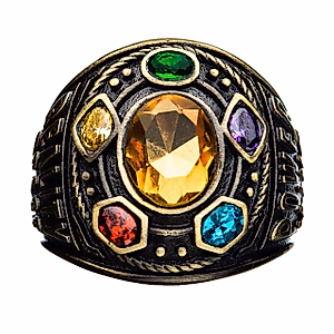 Sales One International Infinity Gauntlet Class of Infinite Power Ring (Gold Tone, 13)