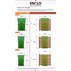 Enclo Privacy Screens EC18009 Charleston Wood Outdoor Privacy Fence Screen Slatted No-Dig Kit 38" W x 42" H, 2 Panels