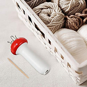Milisten 1PCS French Knitter Wooden Knitting Spool Mushroom Yarn Knitting Spool Knitter Bead Jewelry Maker Braiding Weaving Tool