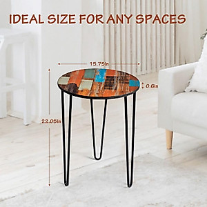 Hadulcet Small Round Side Table, Round End Tables Living Room Set of 2, Accent Table for Small Space, Nightstand Bedside Tables, Patio Table Narrow Side Tables