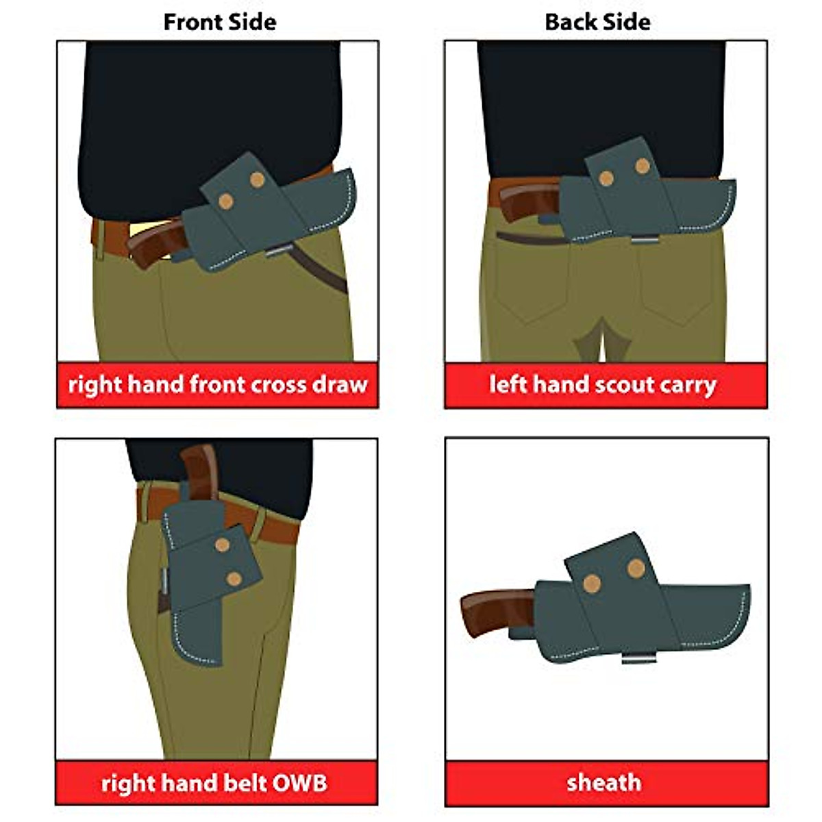 GCS Handmade G10 Handle D2 Tool Steel Tactical Hunting Knife with leather sheath Full tang blade designed for Hunting & EDC GCS 248