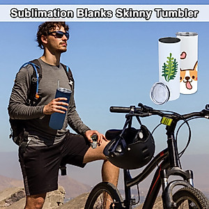 20 Oz Sublimation Tumblers,10 Pack Blank Skinny Tumbler with Lids and Straws,Stainless Steel Double Wall Vacuum Insulated Sublimation Tumbler Bulk Set, Straight Tumblers Cups Travel Coffee Cup(White)
