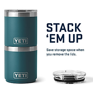 YETI Rambler 10 oz Stackable Lowball 2.0, Vacuum Insulated, Stainless Steel with MagSlider Lid, Agave Teal