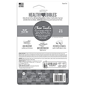 Nylabone Healthy Edibles Natural Dog Chews Long Lasting Bacon Flavor Treats for Dogs, X-Large/Souper (2 Count)