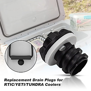 showingo 2 Pack Cooler Drain Plug Replacement for YETI Roadie Tundra Tank Coolers and RTIC Cooler Drain Plug,Great Fit and Doesn't Leak,Easy Drainage,Efficiently Maintains Refrigeration Time!