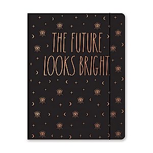 Rae Dunn by Orange Circle Studio Just Right 2022-2023 Monthly Planner - 17-Month Organizer with Full-Color Monthly Views, Storage Pocket & Elastic Closure - Future Looks Bright