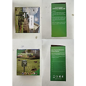 Ultrasonic Animal Repellent Outdoor Solar Animal Repeller with Motion Sensor&LED Strobe Light Cat Repellent Outdoor Deer Repellent Devices Waterproof Dog Deterrent Skunk Repellent for Yard (2), GREEN