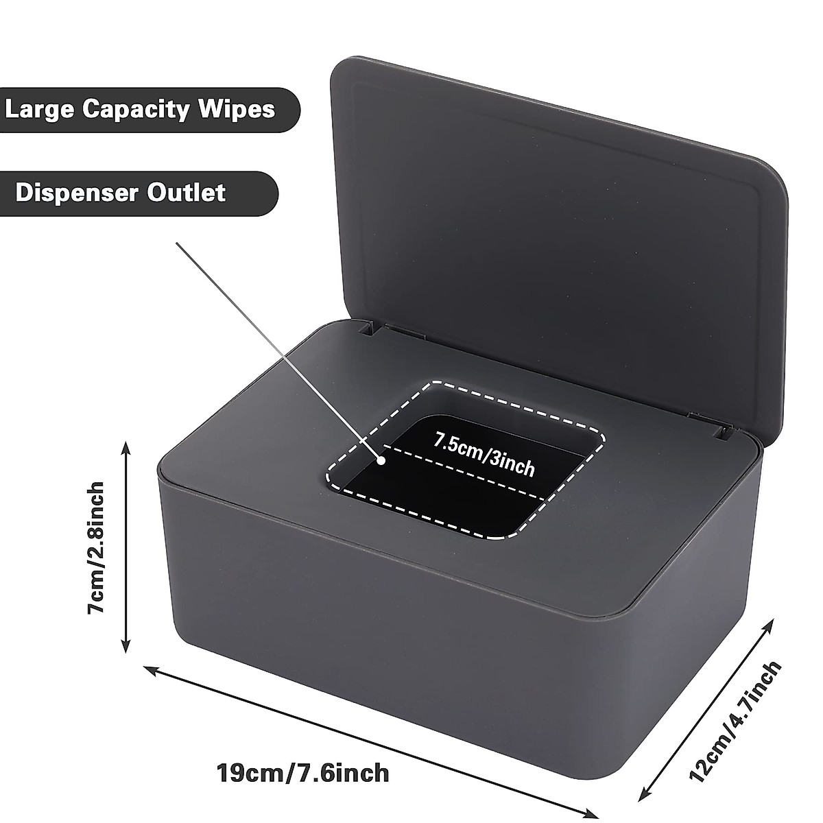 NOVWANG 3 Pack Baby Wipes Dispenser Wipe Holder with Lids, Keeps Wipes Fresh, Refillable Wipes Container with Sealing Design, Bathroom Tissues Wipes Case Box