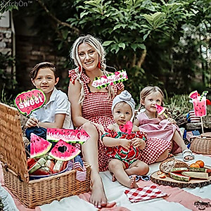 KatchOn, One in A Melon Photo Props - Pack of 28, Watermelon Photo Props, Watermelon Decorations | One in A Melon Party Decorations for Watermelon Birthday Decorations | Watermelon Photo Booth Props