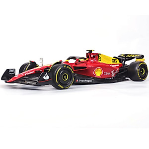 Xiangtat Bburago 1/18 2022 F1-75 75th Anniversary #16 Charles Leclerc F1-75#55 Carlos Sainz Alloy Luxury Vehicle Diecast Cars Model Toy Collection Gift (1/18 F1-75 75th #55)