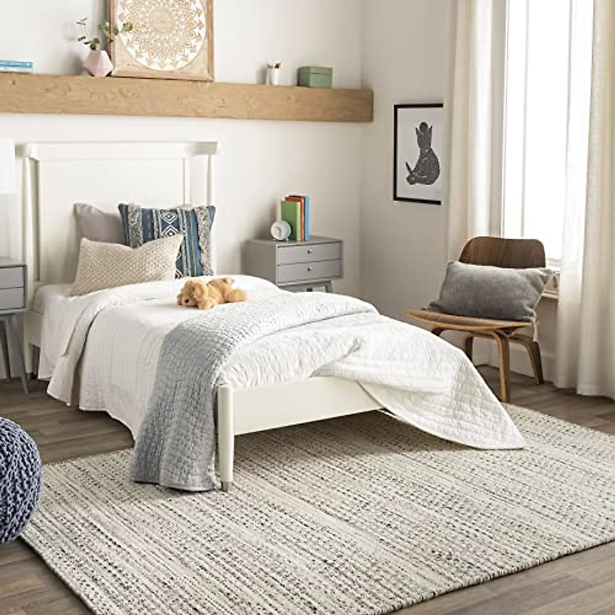 Mark&Day Area Rugs, 8x10 Marie Modern Cream Area Rug, White/Black Carpet for Living Room, Bedroom or Kitchen (8' x 10')