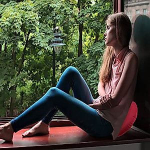 Shineyid Donut Pillow for Tailbone Pain, Inflatable Donut Cushion Seat with A Pump, Hemorrhoid Seat Cushion, Round Wheelchairs Seat Cushion for Office Chair, Car or Home (15" Red)