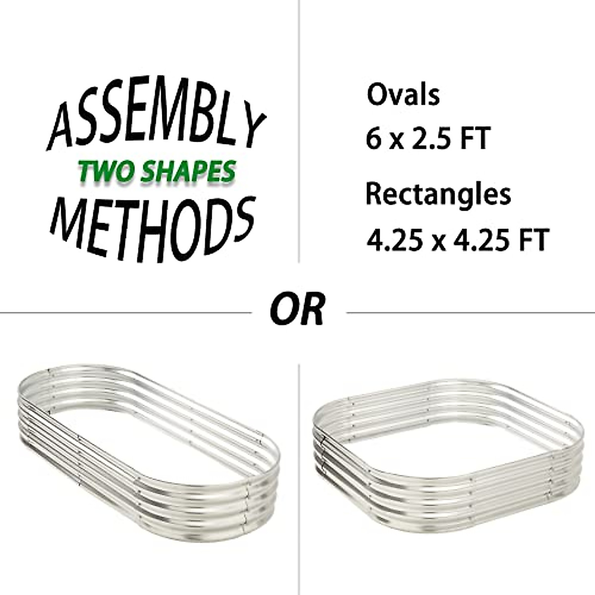 6 x 2.5 ft Raised Garden Bed Metal Elevated Planter for Vegetable Flower Herb (2pk)