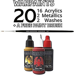 Grinning Gargoyle Fantasy Paint Set - The Army Painter Paints for Roleplaying Tabletop Figure - 20x Acrylic Paints and a Paint Brush - Unique Warpaints for Miniature Model Hobby Painting (Starter)