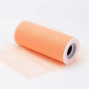 Tulle Fabric - 6 Inches Wide X 25 Yards (Peach)