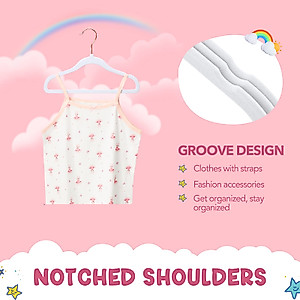 HOUSE DAY Velvet Baby Hangers for Closet, Kids Hangers Velvet 60 Pack, Non Slip Toddler Hangers 11.8 Inch, Durable Childrens Hangers Newborn Hangers for Baby Clothes- White