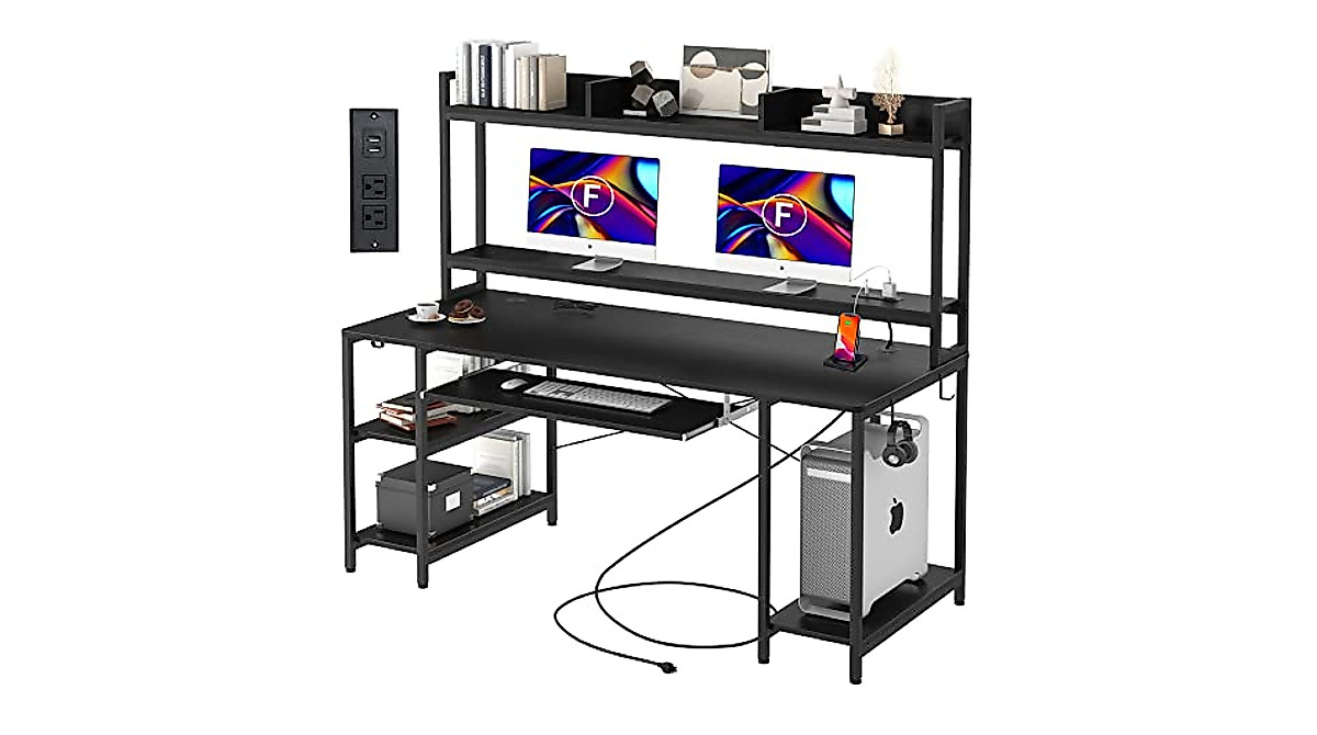55" Computer Desk with USB Ports - Ergonomic & Durable