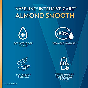 Vaseline Intensive Care hand and body lotion Almond Smooth for Rich Moisturization 20.3 Oz