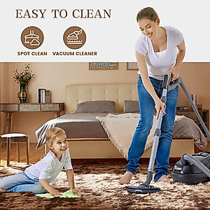 8x10 Feet Shag Area Rugs, Large Shag Fluffy Bedroom Carpet, Soft Rugs for Nursery, Furry Rugs for Girls Boys Kids Room, Extra Large Fuzzy Rug, Shag Carpet, Brown Tie-Dye