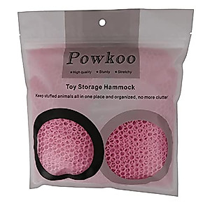 Stuffed Animal Storage Hammock, Powkoo Small Toy Hammock Storage Net Organizer for Bathtub, Bedroom, Small Soft Toys, Teddies (Pink)