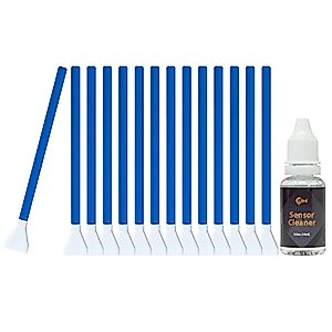 UES APSC-16 DSLR and Mirrorless Digital Camera Sensor Cleaning Kits for APS-C Type CMOS and CCD Sensors (14pcs APS C Sensor Cleaning Swabs and 15ml Sensor Cleaner)