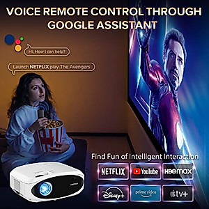 5G Projector Digital Keystone&Zoom Support, XOPPOX Smart Bluetooth and Native 1080P Projector 4K Support, Full HD Outdoor&Home Theater Movie Projector[Extra Bag Included]