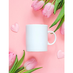 BLUE RIBBON White Sublimation Plain Blank Coffee Mugs, Hot Chocolate Mugs, Ceramic Mugs, Hot Cocoa Mugs, Mug Sets, Gift Pack of 2 11 oz