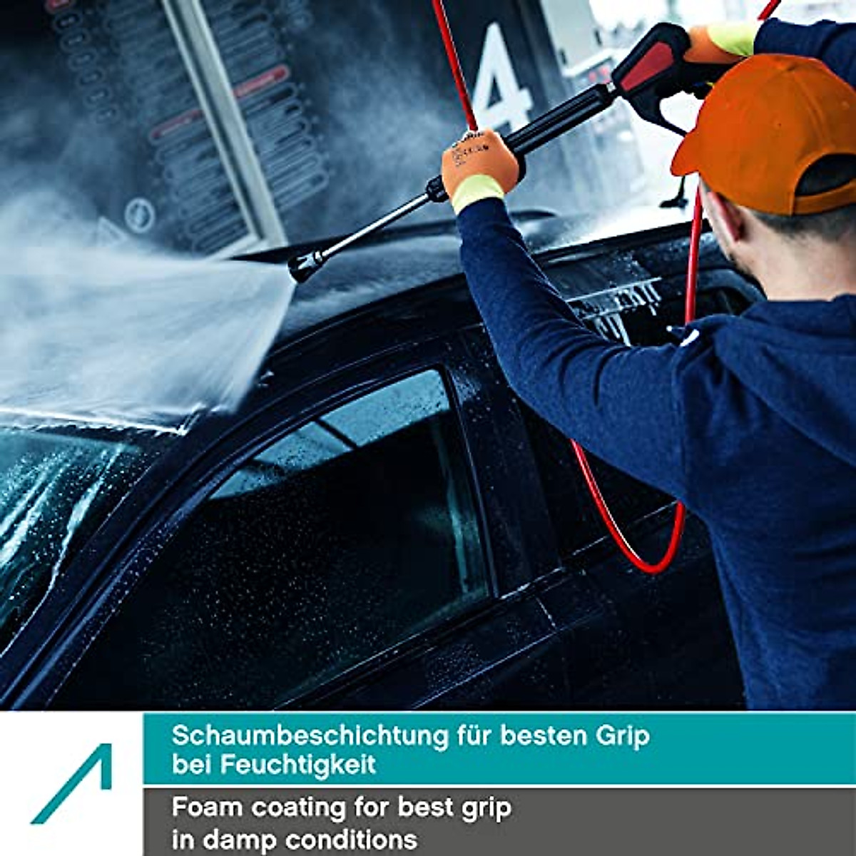 ACE HydroGrip Work Gloves - Water Resistant Glove for Car Washing & Gardening - 09/L (Pack of 2)