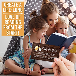 Hadley Designs - Books for Baby Shower Request Cards - Bring A Book Instead of A Card - 25 Pieces