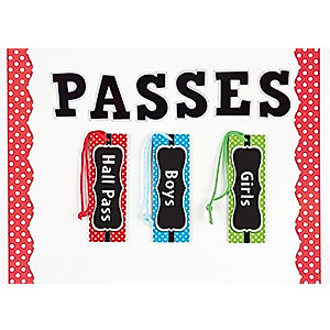 Teacher Created Resources Aqua Polka Dots Magnetic Boys Pass (77239)