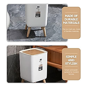 Zerodeko Trash Can Waste Basket Plastic Press Type Waste Bins Garbage Container Farmhouse Garbage Can for Home Kitchen Office Bathroom