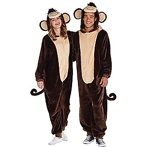 Amscan Monkey Hooded Zipster - Adult S/M, 1 Pc, Brown