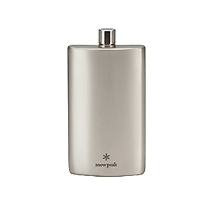 Snow Peak Titanium Flask Large T-013, Titanium, Ultralight for Camping, Backpacking Everyday Use, Flavor Resistant, Made in Japan, Lifetime Product Guarantee