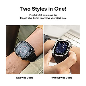 Ringke Fusion-X Guard [Watch Band + Case] Compatible with Apple Watch Ultra 2 Band with Case and Designed for Apple Watch Ultra, Shockproof Rugged Stainless Steel Guard Cover - Black